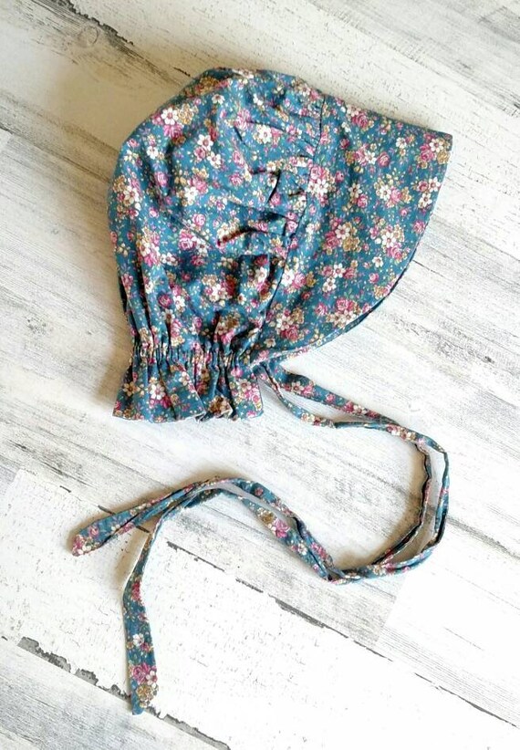 Girls' Clothing Vintage Girl's Bonnet Handmade Homemade OOAK Floral ...