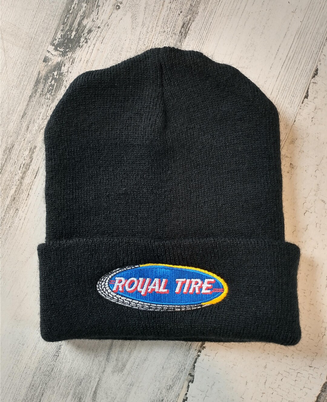 Vintage ROYAL TIRE Patch Logo Knit Hat Beanie One Size Stretchy - Etsy