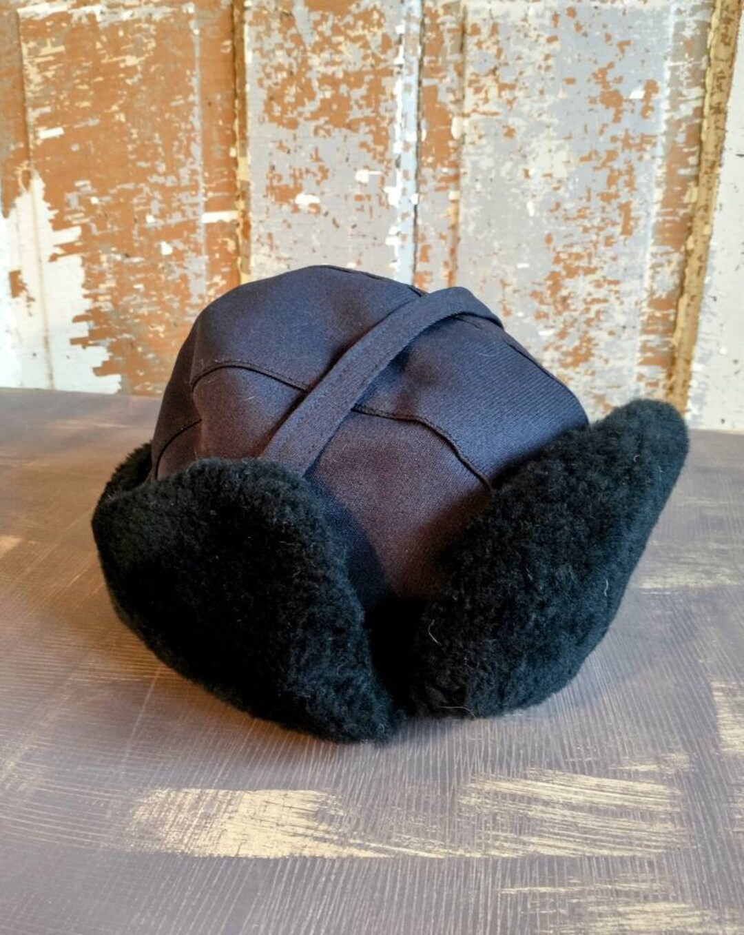 Vintage Hat Cap Ushanka Russian Soviet Army Military Aviator Winter Hat ...