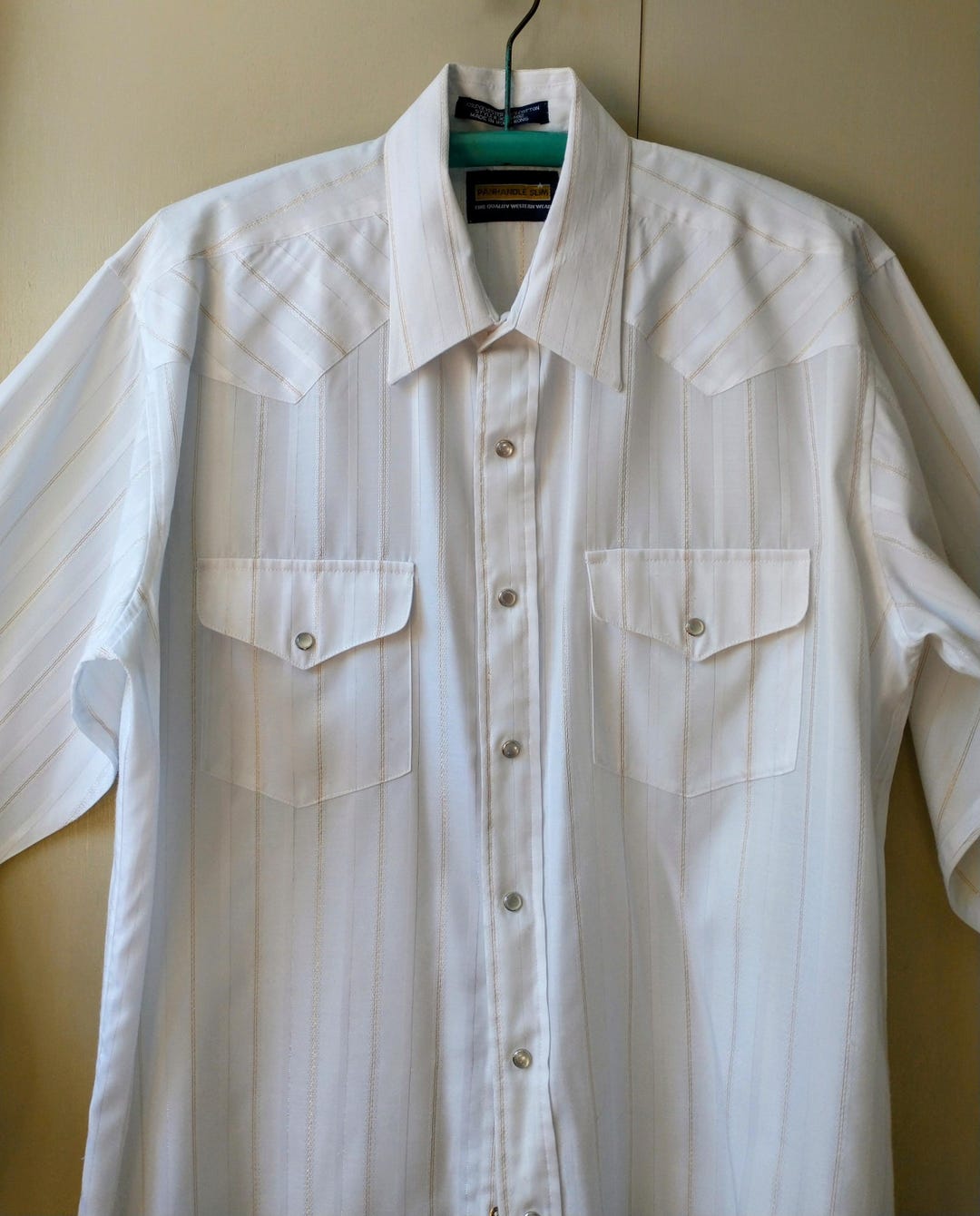 Vintage Panhandle Slim Men's Dressy Western Shirt Long Sleeve White ...