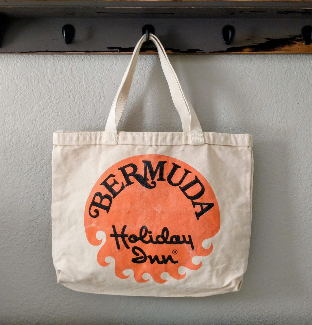 Vintage BERMUDA Holiday Inn Tote Bag Collectible Retro Cotton Canvas ...