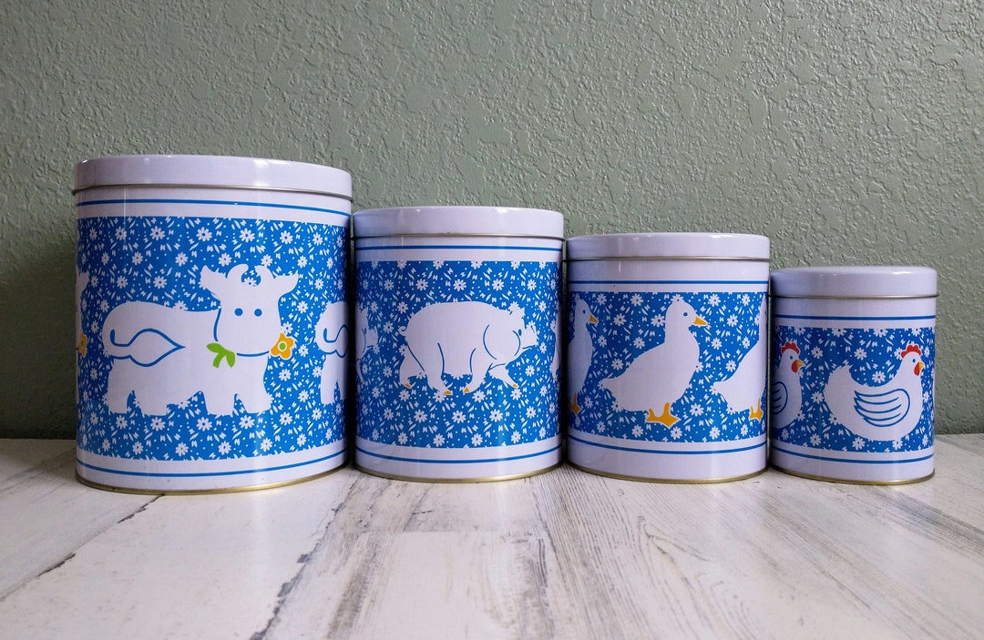 Farm Animal Canister Set Vintage NEW OLD STOCK Farmhouse 4 Piece ...