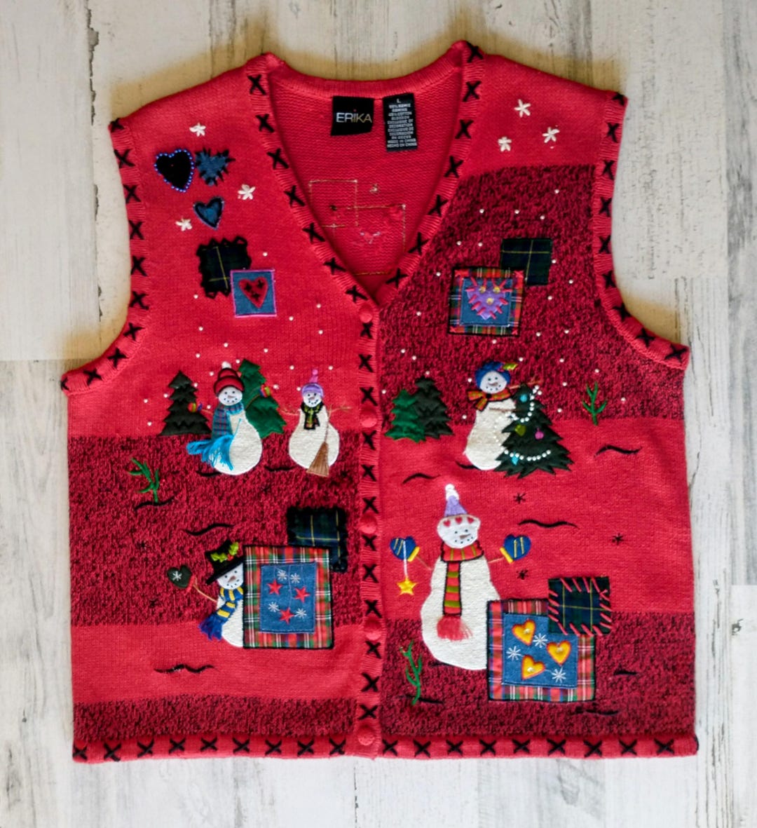 Wear Your Holiday Decor Women's Christmas Vest Vintage ERIKA Cheery ...
