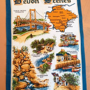Vintage Kitchen Linen DEVON SCENES Made in Britain Towel Decor or ...