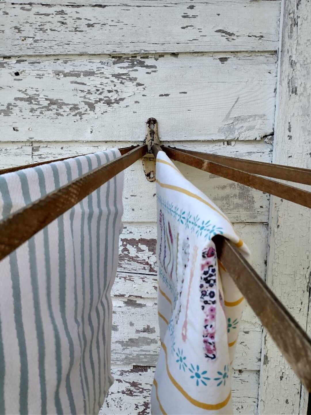 Old Old Towel Clothes Air Dryer Wood & Metal Wall Mount Farmhouse ...