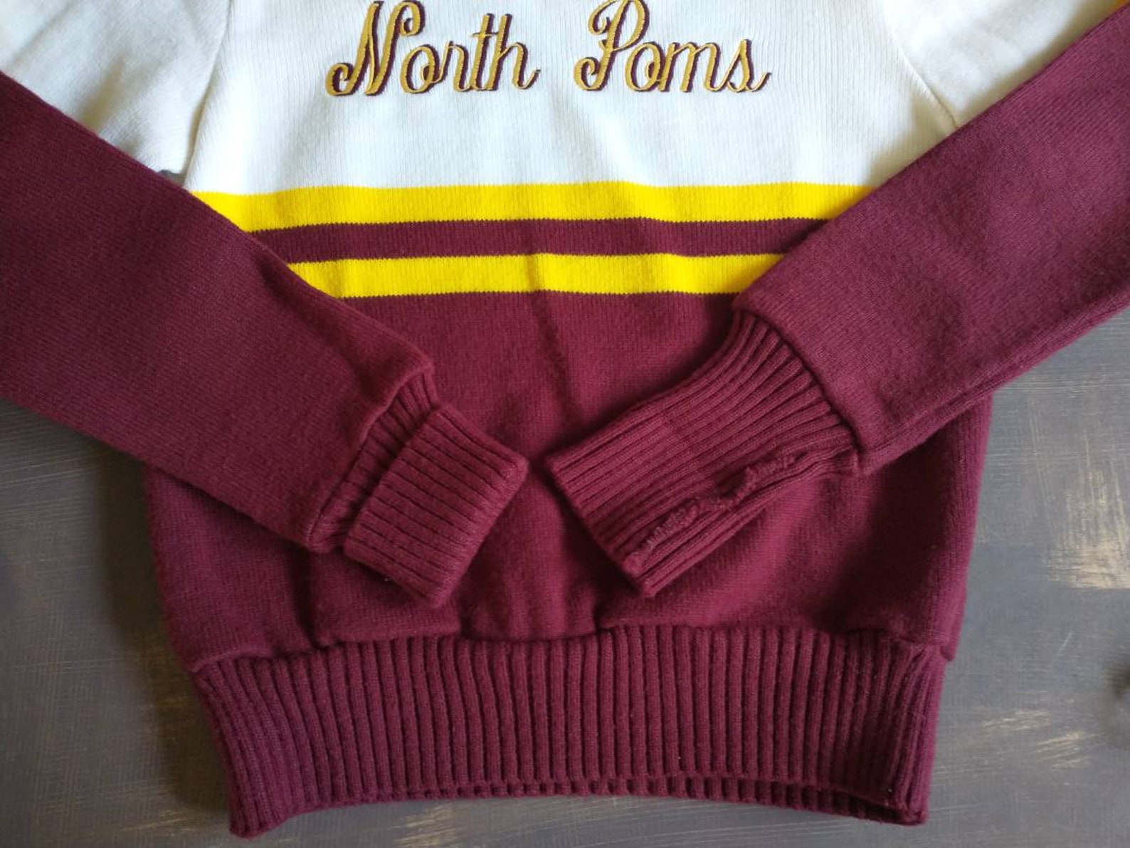 Vintage Varsity High School Sweater Uniform Top Band Cheerleader Baton ...
