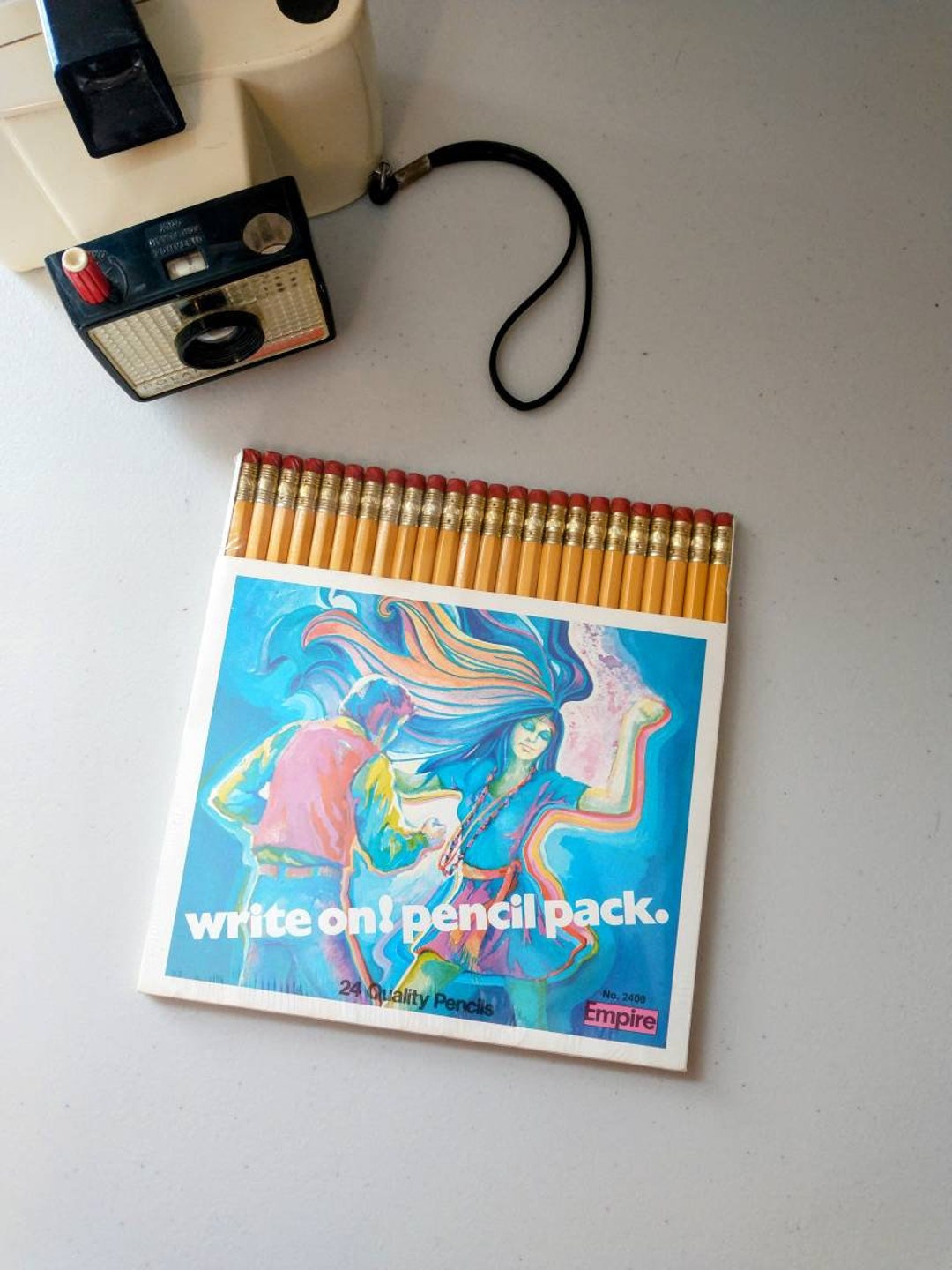 NOS Vintage 1970's Pencil Pack Empire Pencils 24 Count Retro Graphics ...