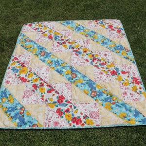 Modern Minimalist Diagonal Stripes Quilt Pattern PDF Download Half Square Triangle Baby Quilt ...