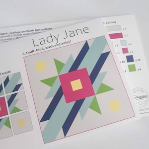 Quilt Note Card Stationary Set of 4 - Modern Quilting Pattern, Thank ...