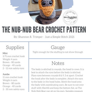 Nub-nub Bear Crochet Pattern, Far Away Friends Crochet Tutorial, PDF ...