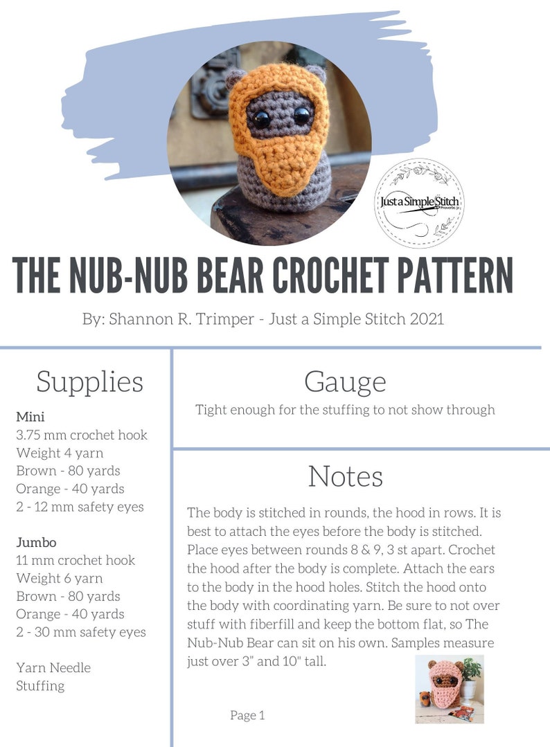 Nub-nub Bear Crochet Pattern, Far Away Friends Crochet Tutorial, PDF ...