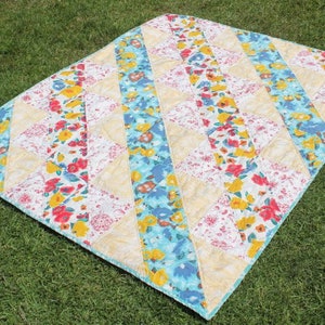 Modern Minimalist Diagonal Stripes Quilt Pattern PDF Download Half Square Triangle Baby Quilt ...