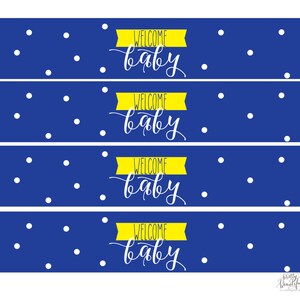 Welcome Baby Water Bottle Labels Baby Shower Blue and - Etsy