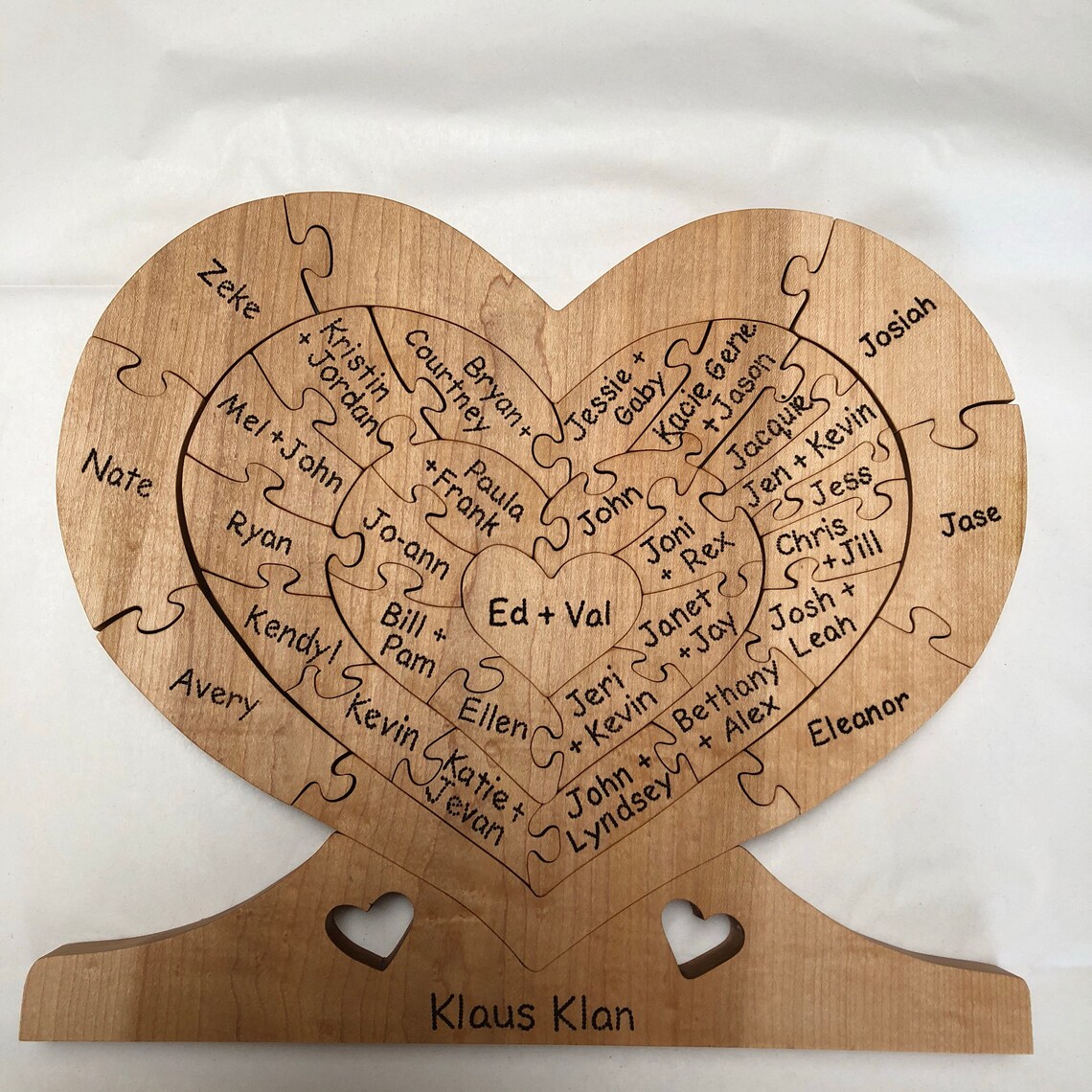 Personalized Family Heart Puzzle - Anniversary Gift, Custom Engraved - Etsy