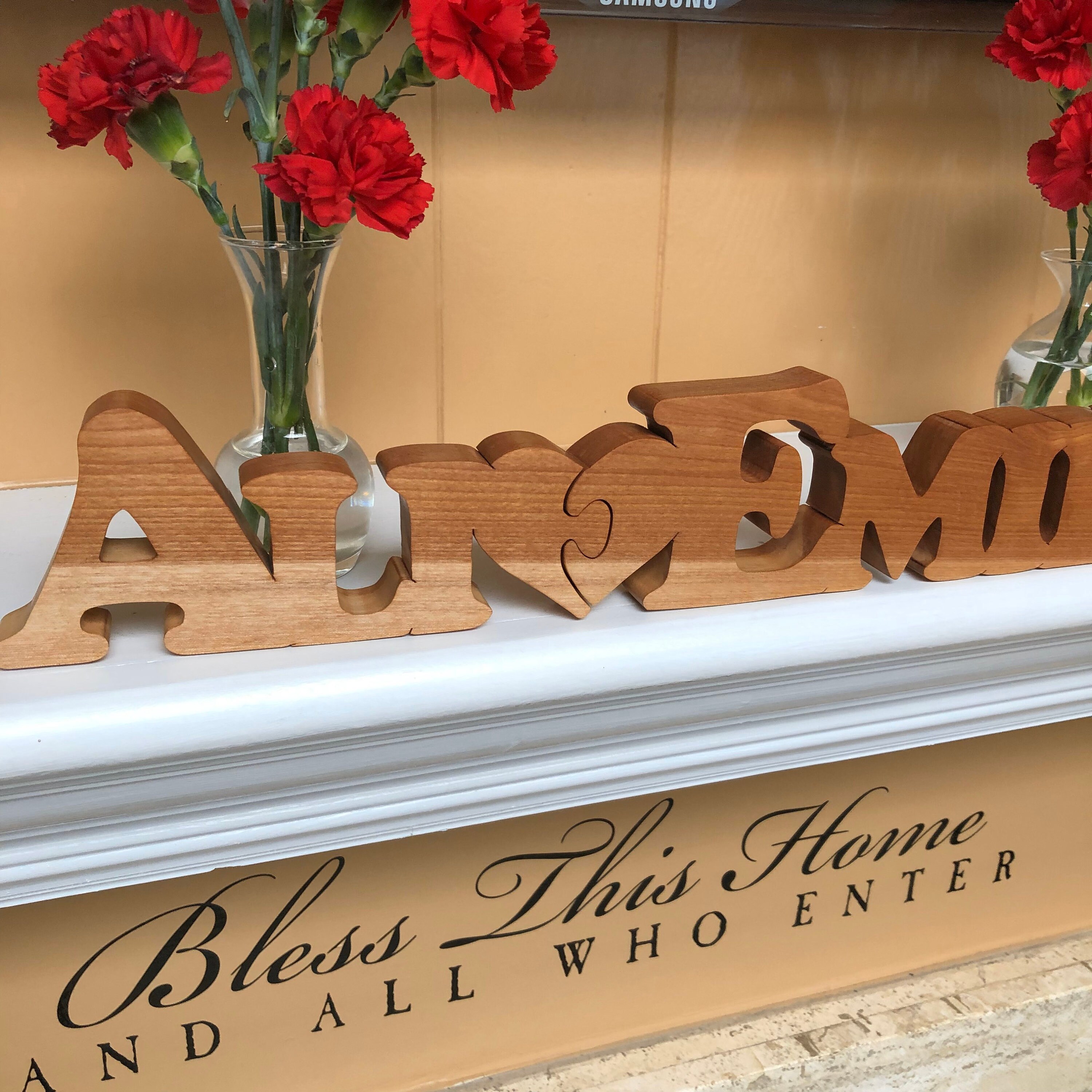 Your NAMES in wood to celebrate your love. Connect names with | Etsy