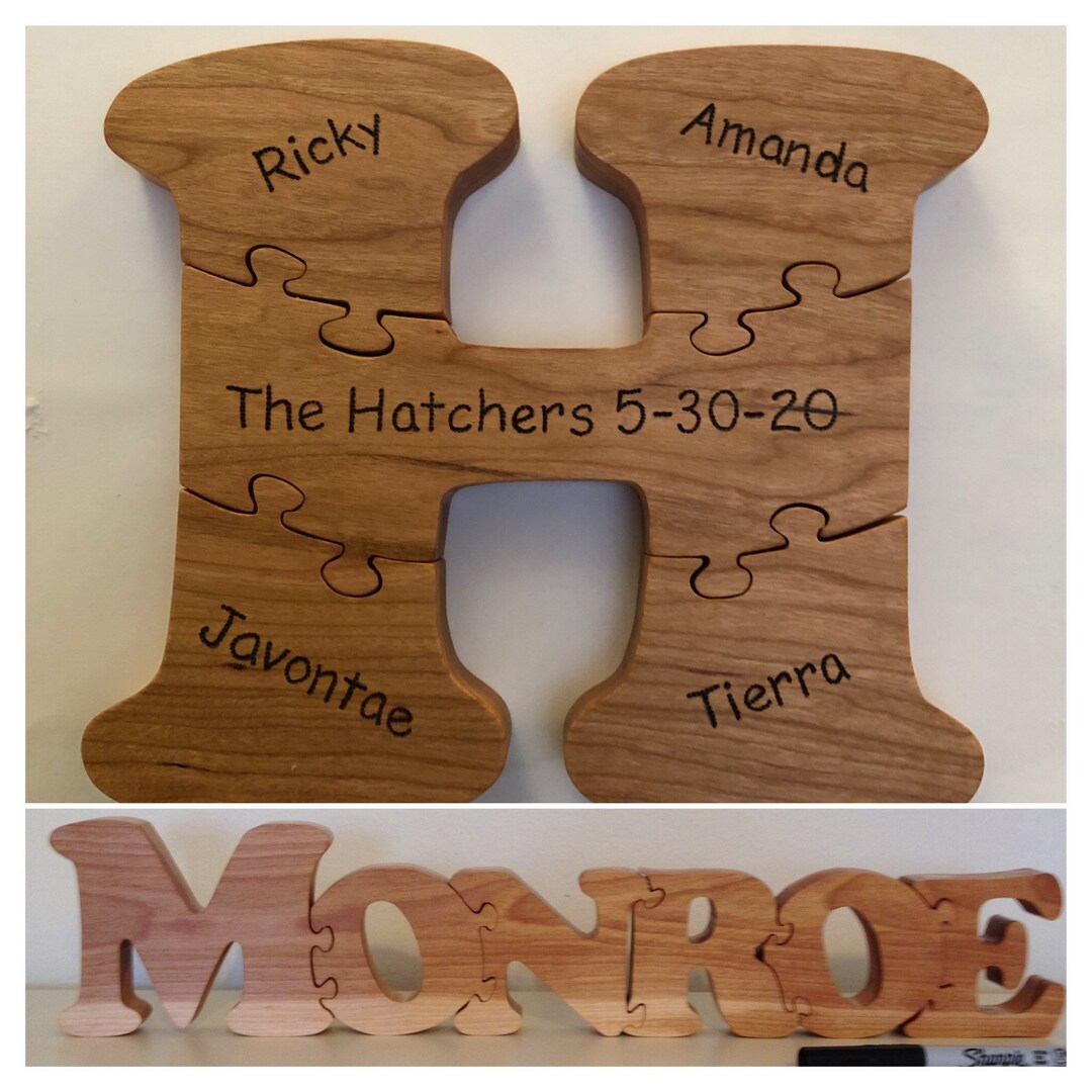 Name or Initial UNITY PUZZLE— Unity Ceremony / Self Standing Name Sign ...