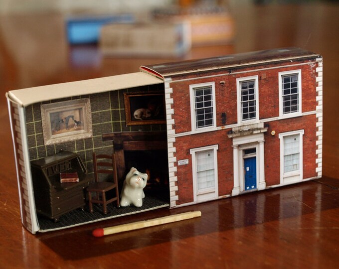 Large Matchbox House: Miniature Study Inside a Matchbox - Etsy
