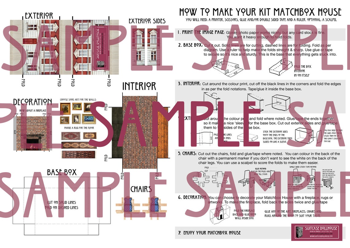 Print and Make Your Own Matchbox House Kit - Etsy
