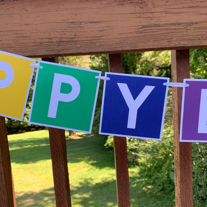 Rainbow Happy Birthday Banner Rainbow Banner Rainbow Theme - Etsy