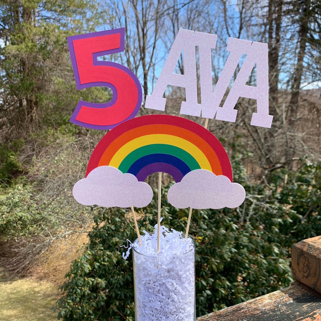 Rainbow Centerpiece, Rainbow Birthday, Rainbow Party - Etsy