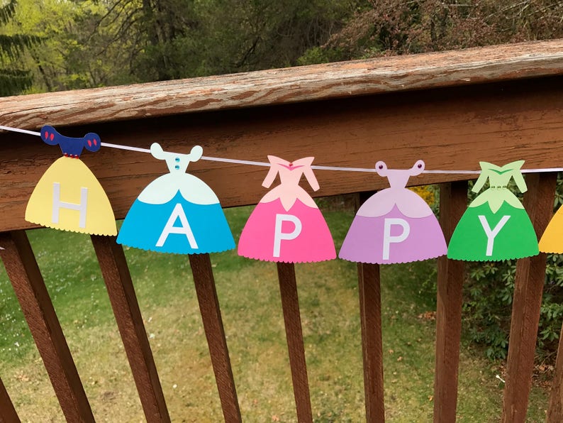 Princess Banner/princess Dress Banner/disney Princess Inspired - Etsy