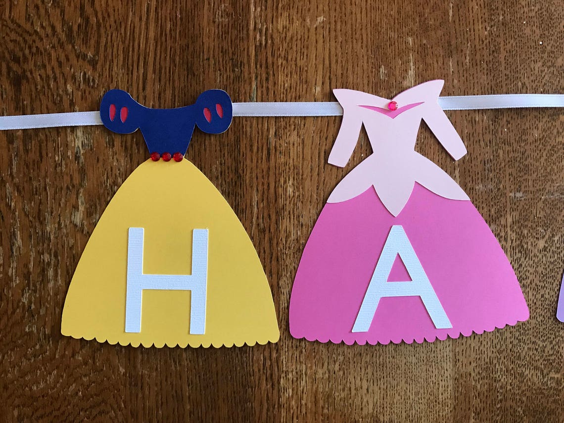 Princess Banner/princess Dress Banner/disney Princess Inspired - Etsy