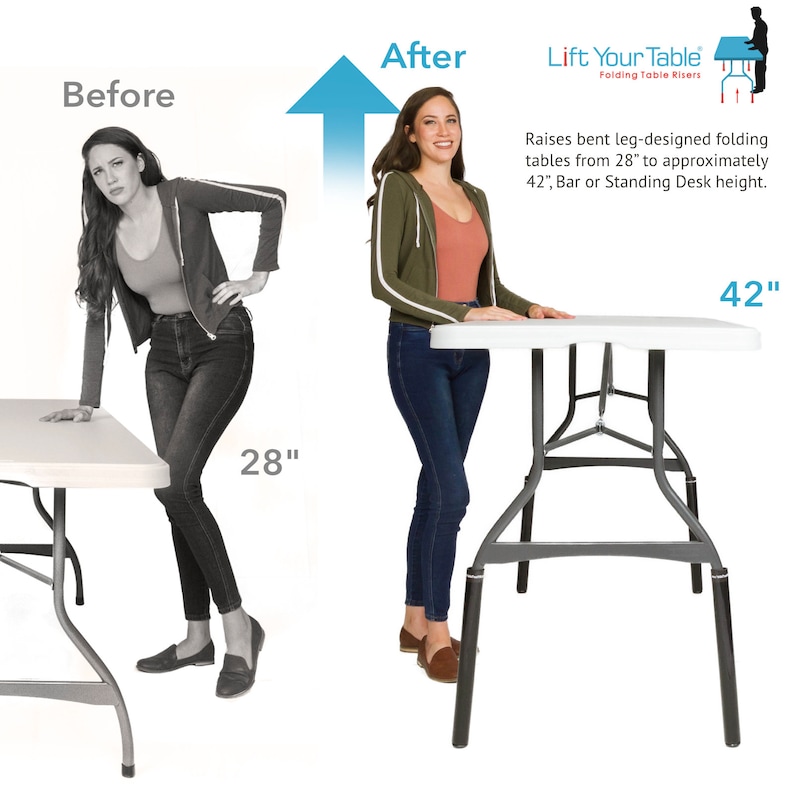 Lift Your Table® Folding Table Risers - Standing Desk Kit - Etsy