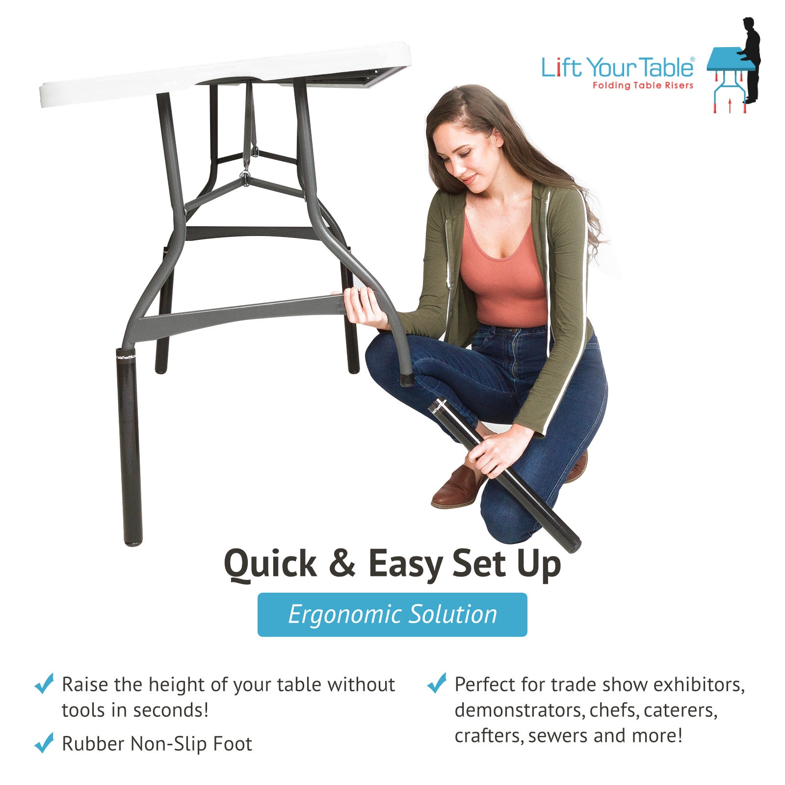 Lift Your Table® Folding Table Risers - Standing Desk Kit - Etsy
