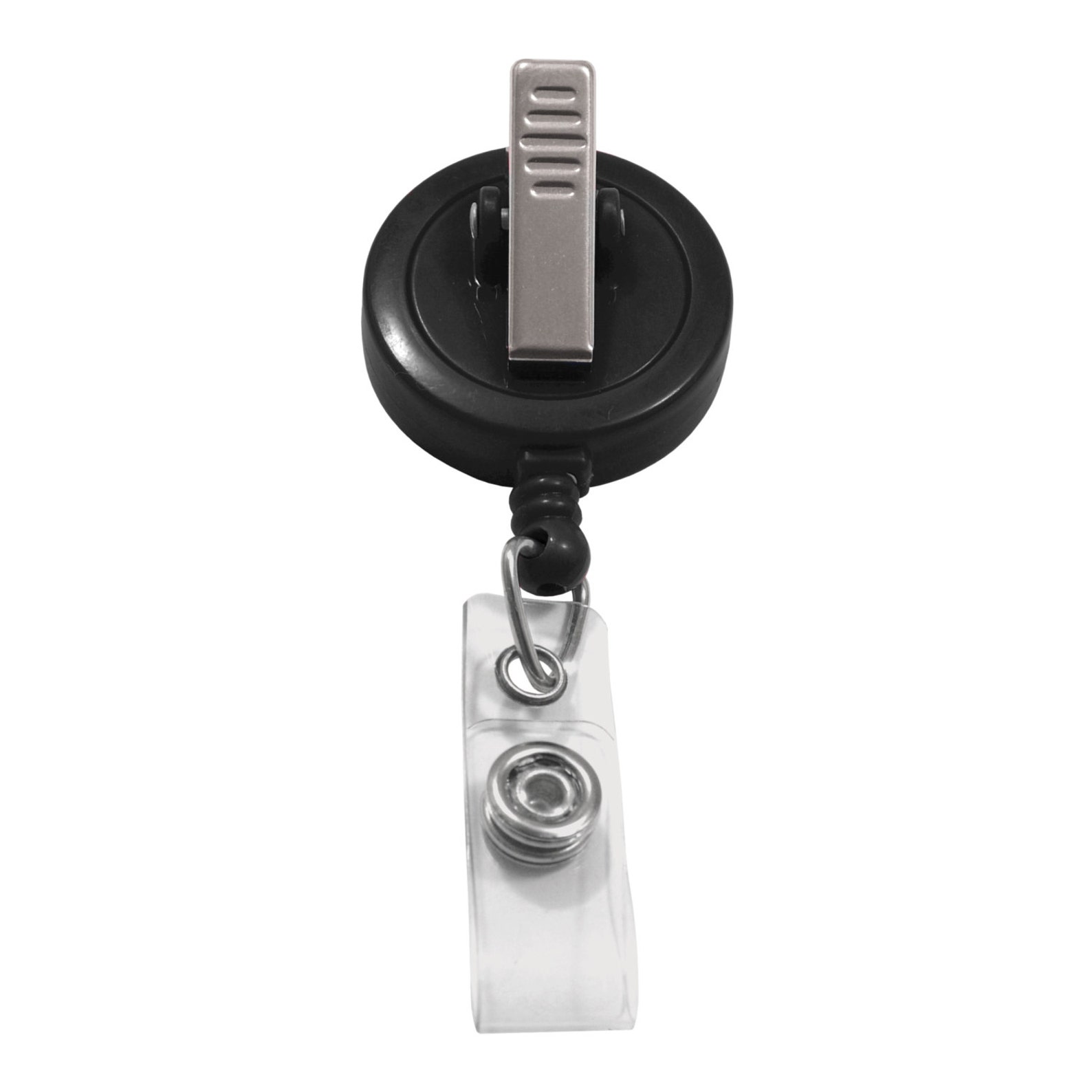 100 Badge Reels W/ Vinyl Strap & Swivel Spring Clip (black) : 2120-7601 ...
