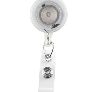 50 Pack of Clear Badge Reels With Vinyl Straps & Swivel Spring Clips ...