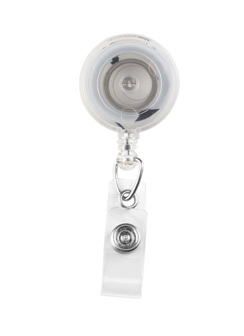 50 Pack of Clear Badge Reels With Vinyl Straps & Swivel Spring Clips ...