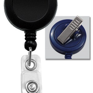 100 Badge Reels W/ Vinyl Strap & Swivel Spring Clip (black) : 2120-7601 ...