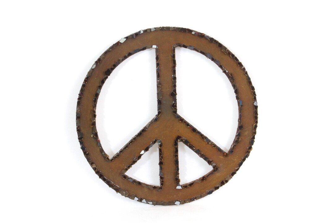 Rusty Peace Sign, Garden Sign, Patio Art, Rustic Metal Sign, Rustic ...