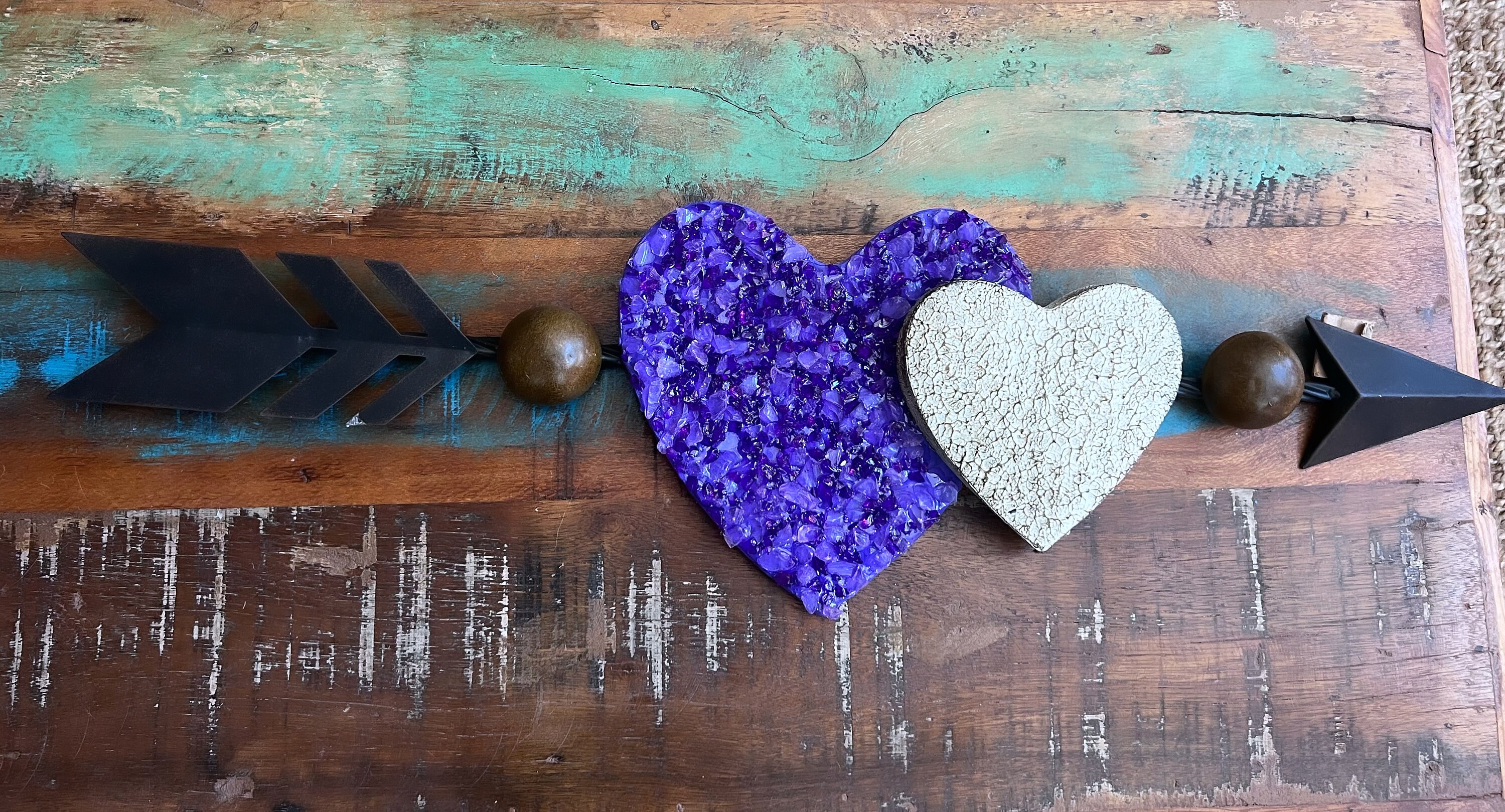 Purple Rustic Heart Arrow Wall Decor - Etsy