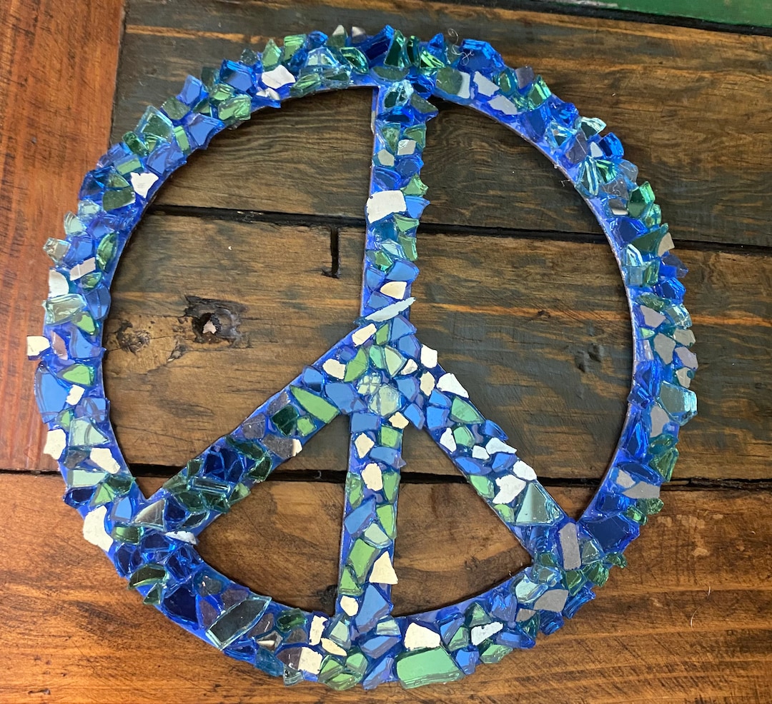 Blue and Green Peace Sign, Peace Sign Wall Decor, Peace Wall Hanging ...