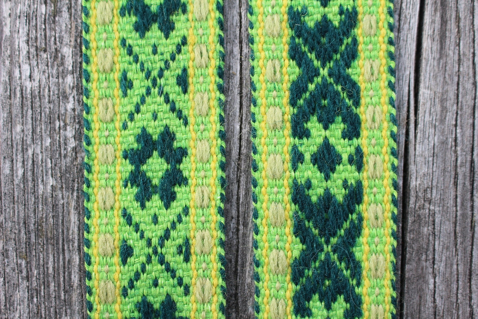 Handmade Woven Belt With Ornamental Pattern and Wooden Buckle - Etsy