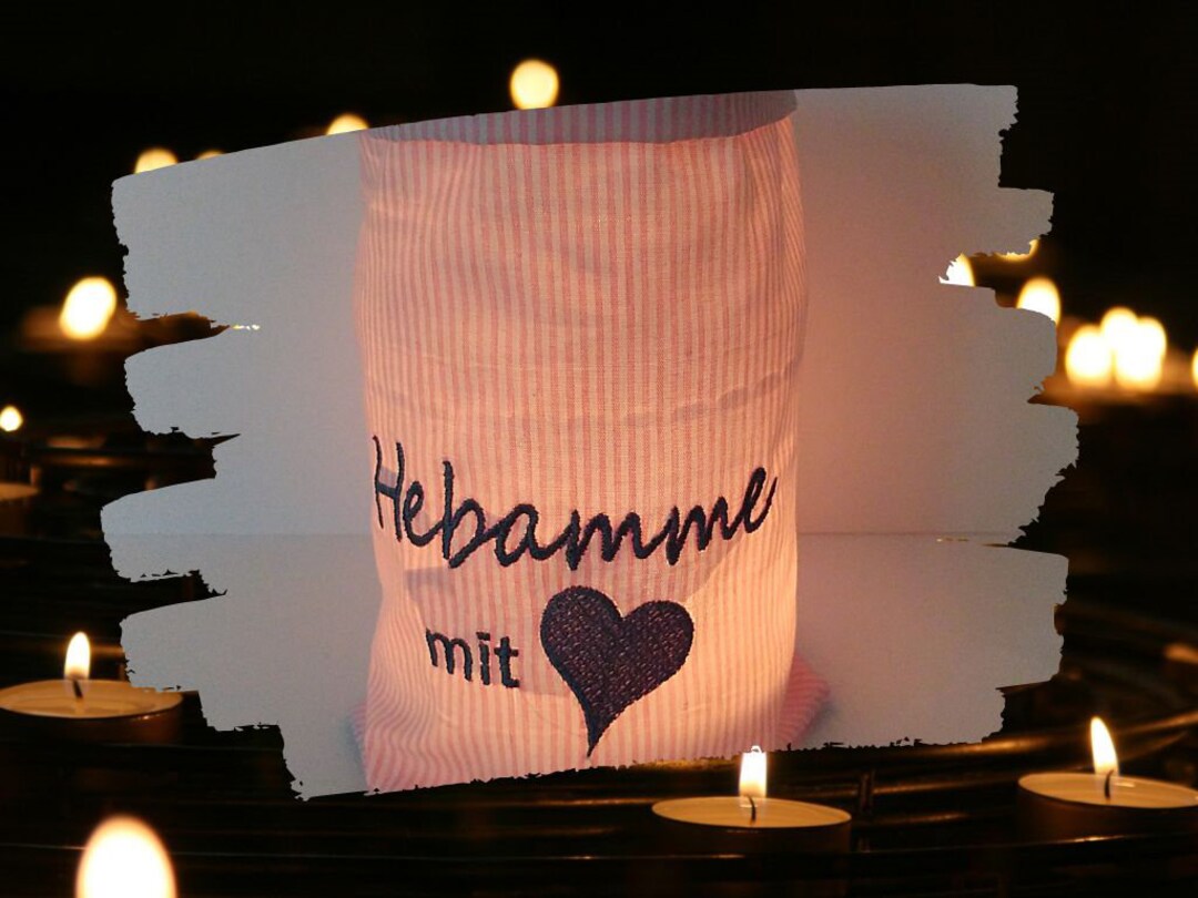 Embroidered Lantern midwife With Heart FREE CHOICE OF COLOR Light Bag ...