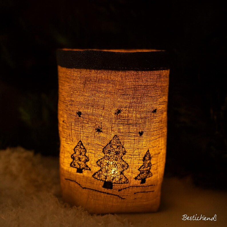 Embroidered WINDLIGHT "winter Forest" *free Color Choice* Light Bag ...