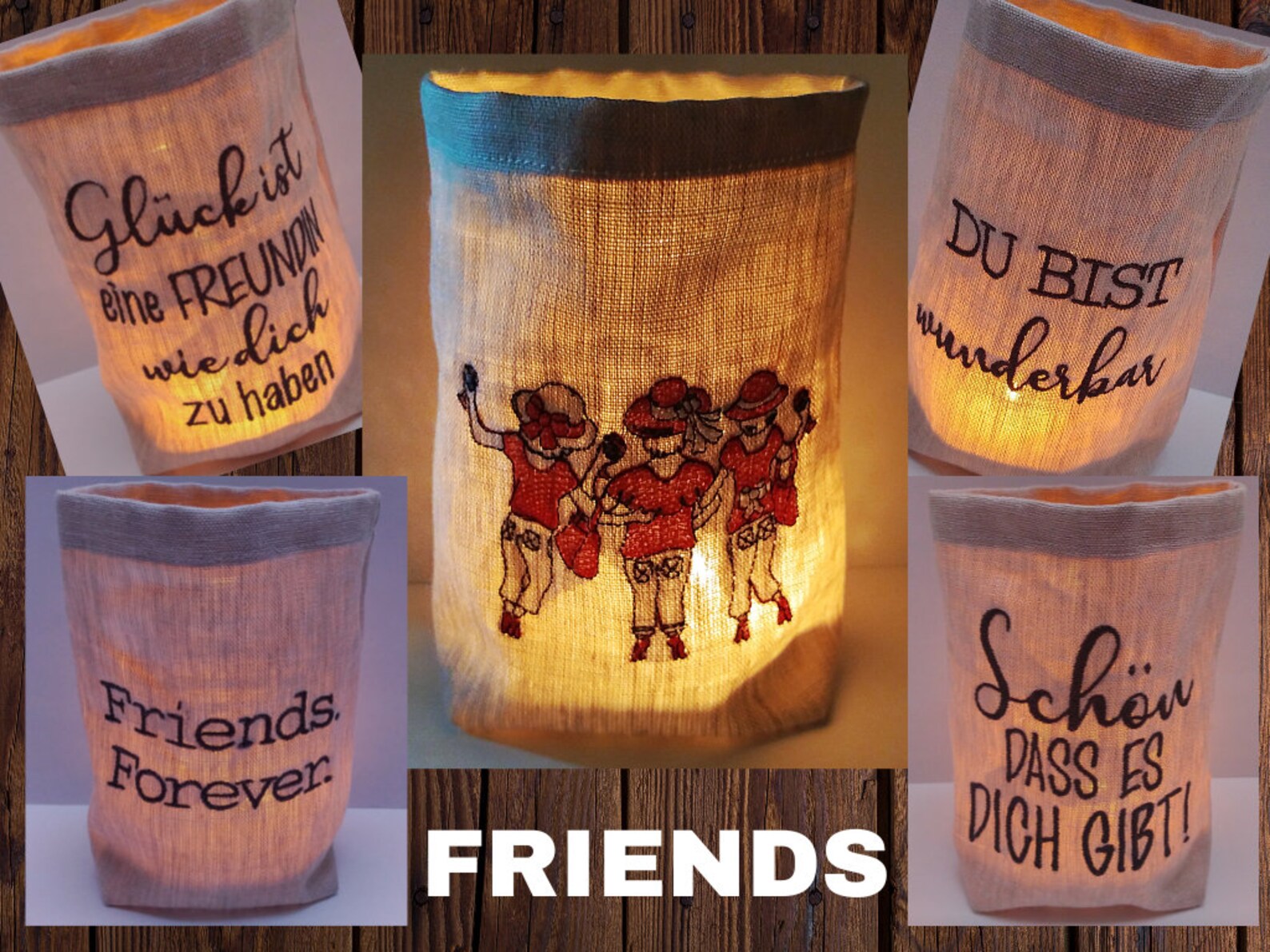 Embroidered WINDLIGHT "happy Birthday" //free Choice of Colors ...