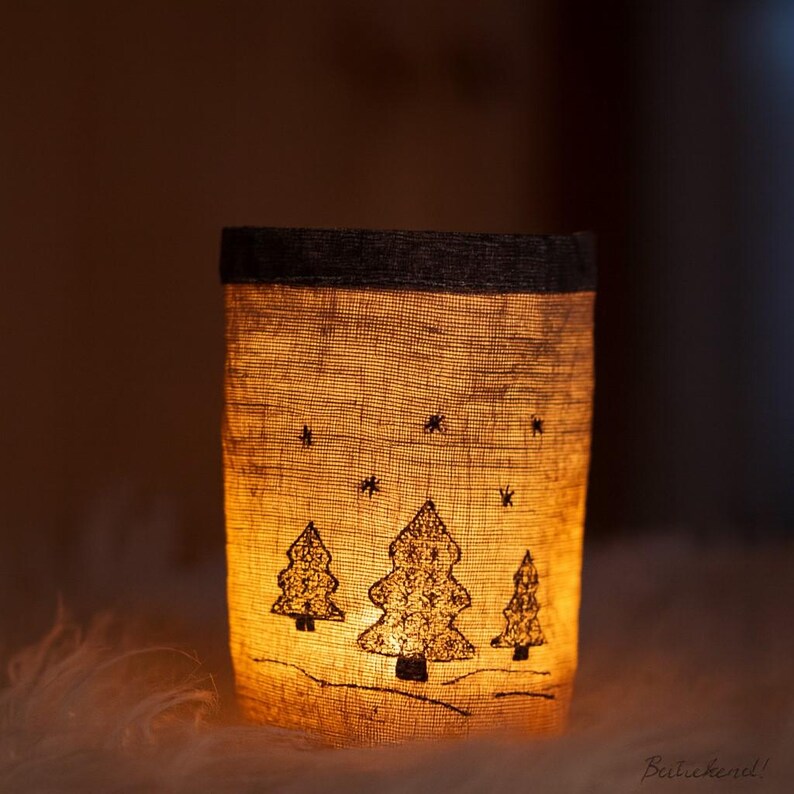 Embroidered WINDLIGHT "winter Forest" *free Color Choice* Light Bag ...