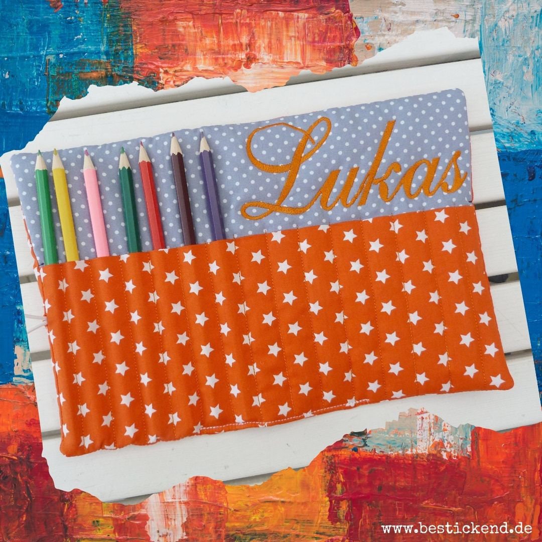 PEN ROLL Embroidered With Name for 15 Pens school, University ...