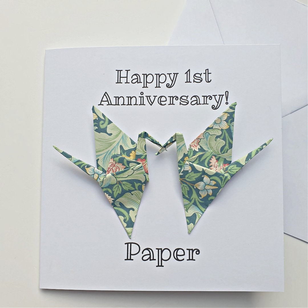 1st Wedding Anniversary Card for Wife or Husband, First Paper Wedding ...