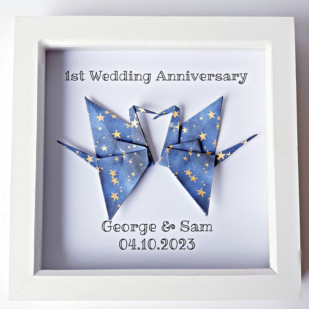 Personalised 1st Paper Wedding Anniversary Gift Frame for Wife Husband ...