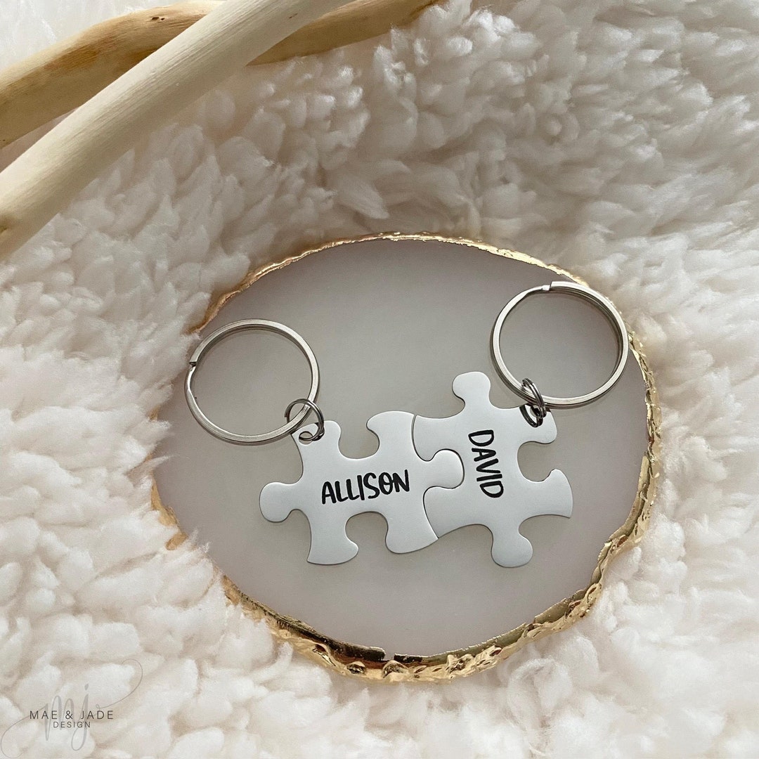 Puzzle Keychain - Etsy