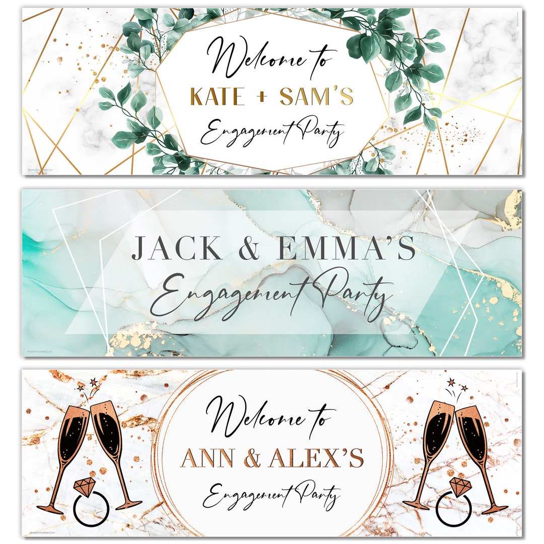 Personalised Engagement Banners Engagement Banner for Party Decorations ...