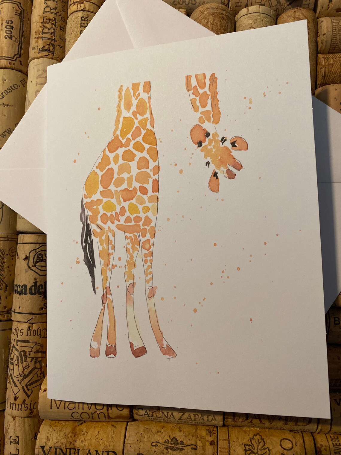 Giraffe Card/ Birthday Card / Baby Shower Card / New Baby Card / Cute ...