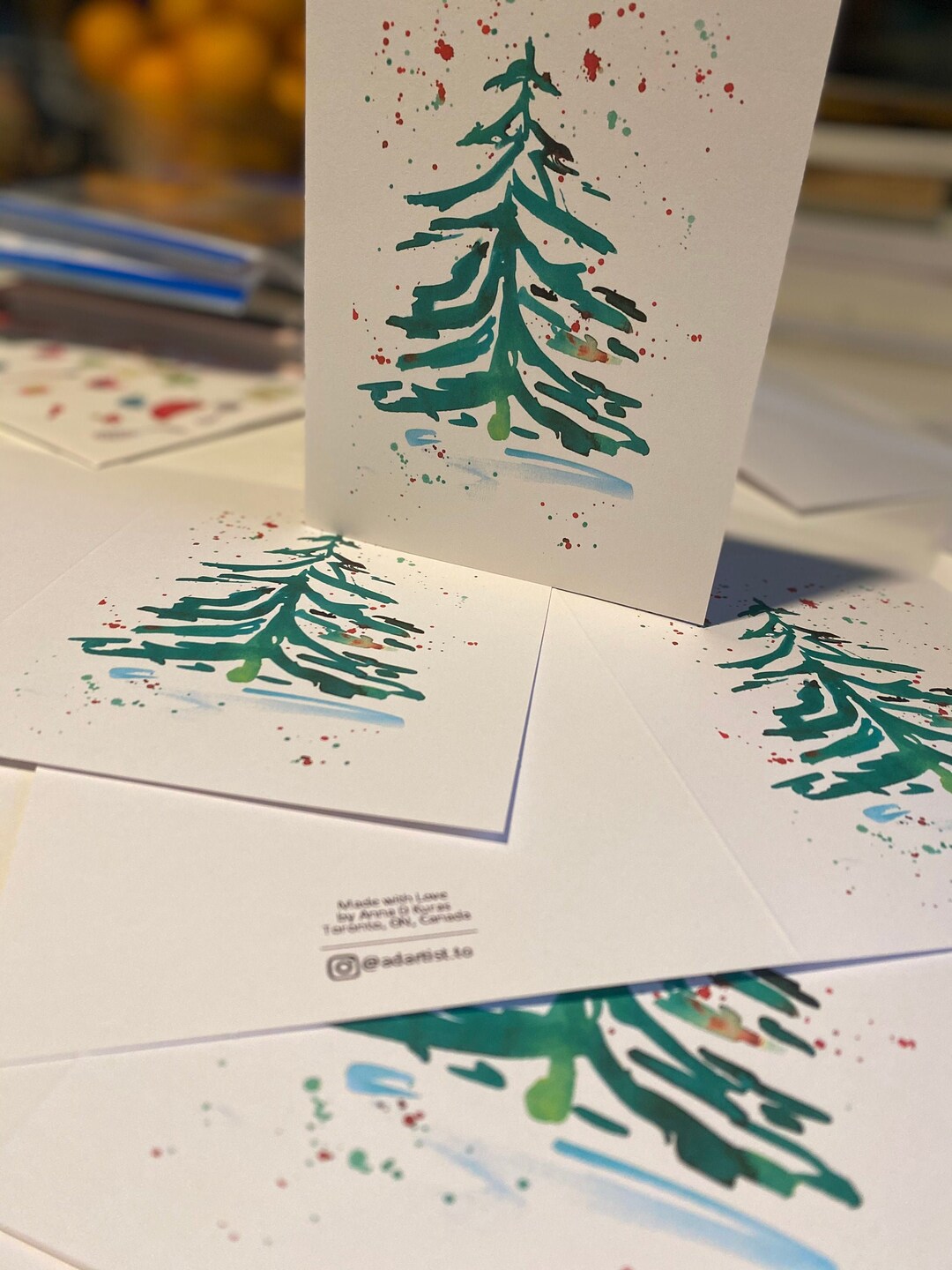 Happy Holidays Card / Merry Christmas Card / Christmas Tree - Etsy