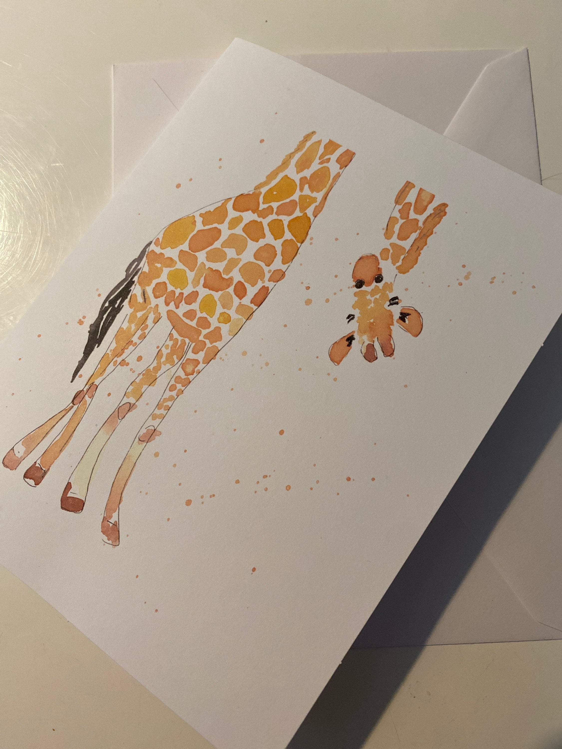 Giraffe Card/ Birthday Card / Baby Shower Card / New Baby Card / Cute ...
