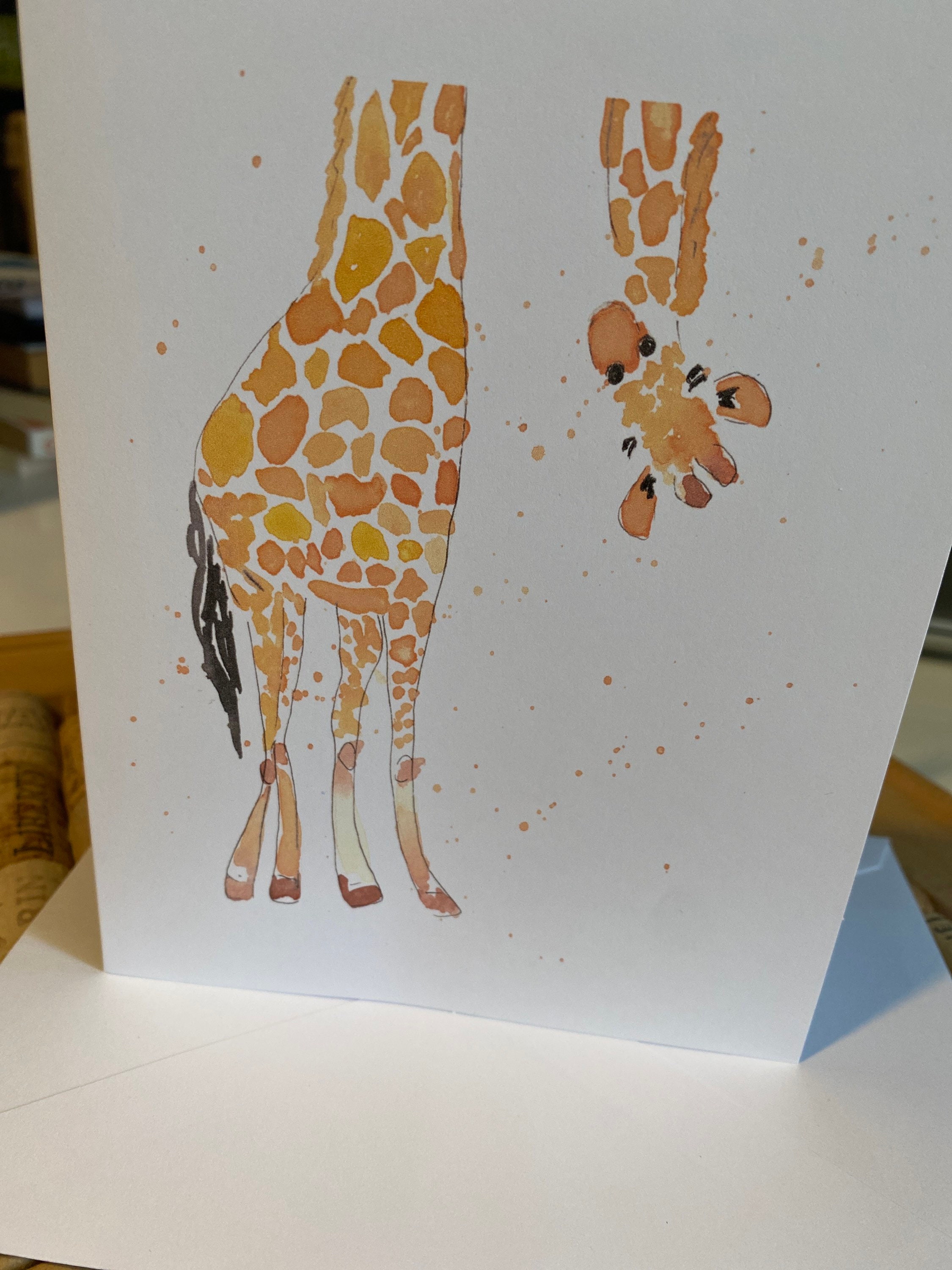 Giraffe Card/ Birthday Card / Baby Shower Card / New Baby Card / Cute ...