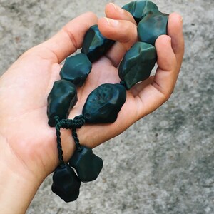 Gobi Green Leaf Mudstone _ Gobi Desert Rough Stone Bracelet - Etsy